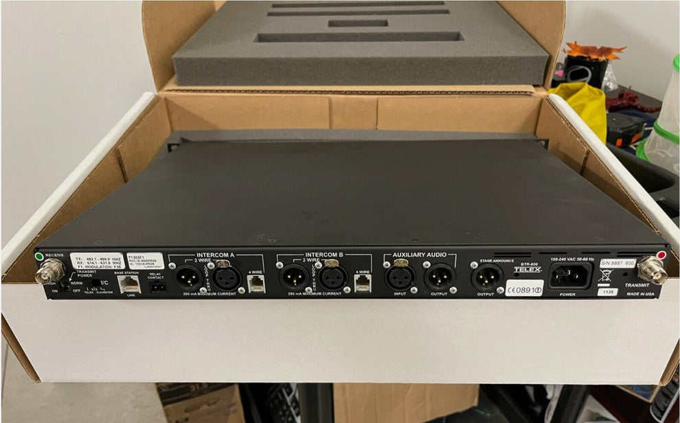 Telex BTR-800-F3 UHF Synthesized Wireless Intercom 2CH Base Station ...